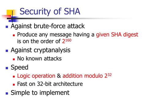 PPT SHA Secure Hash Algorithm PowerPoint Presentation ID