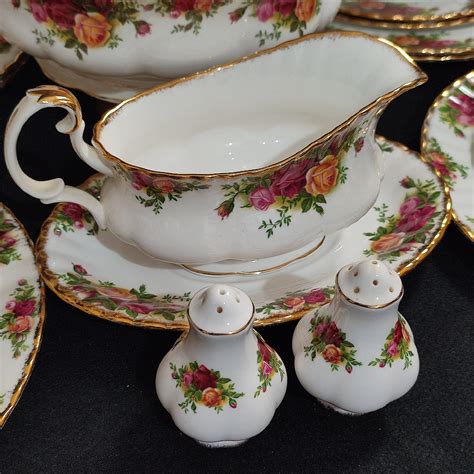 Vintage Royal Albert Old Country Roses Dinner Set 24 Pieces Fine Bone China Etsy