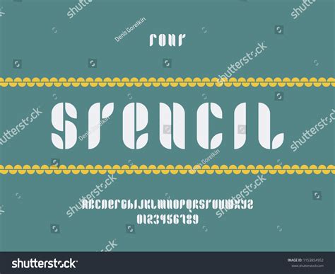 Stencil Font Vector Alphabet Letters Numbers Stock Vector Royalty Free Shutterstock