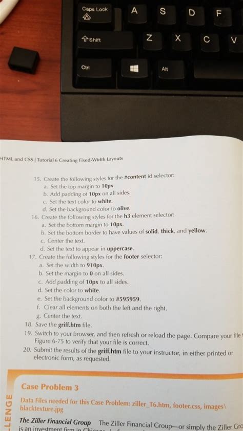 solved itml and css tutorial 6 creating fixed width layouts