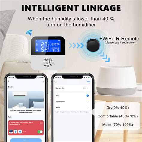 Tuya Wifi Temperature And Humidity Sensor With External Waterproof Probe And Buzzer Alarm Smartx Bd