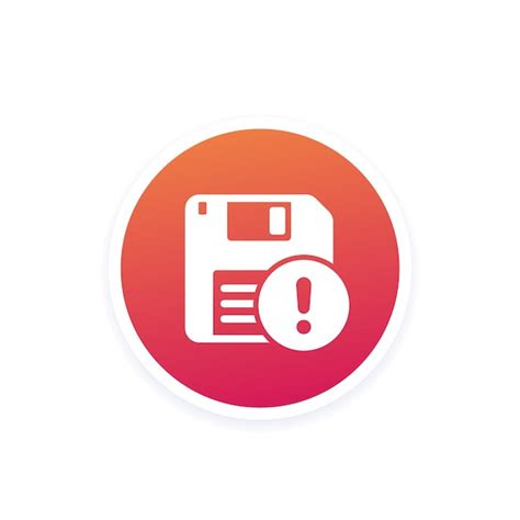 Premium Vector Backup Error Or Warning Icon With Floppy Disk