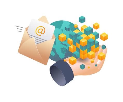 Premium Vector Integration Of Blockchain Technology In Business Email