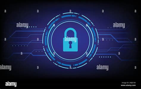 Cyber Security And Digital Computer Protection With Padlock Symbol Technology Concept Vector