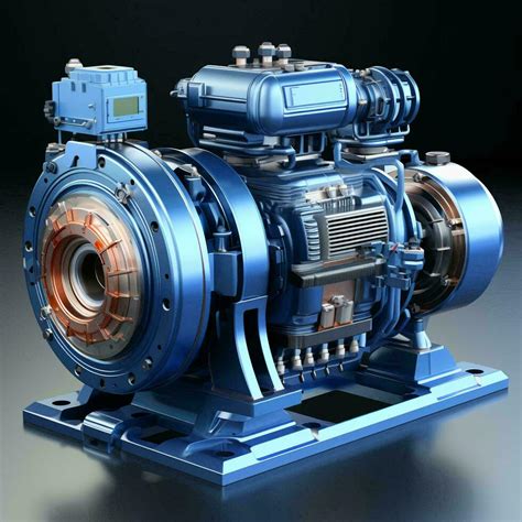 Asynchronous Electric Motor For Pump Modern Chemical Industrial Equipment In An Oil Refinery