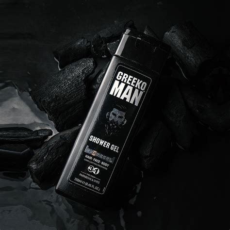 Greeko Man Charcoal 3 In 1 Shower Gel Shower Gel Whiskey Bottle Gel