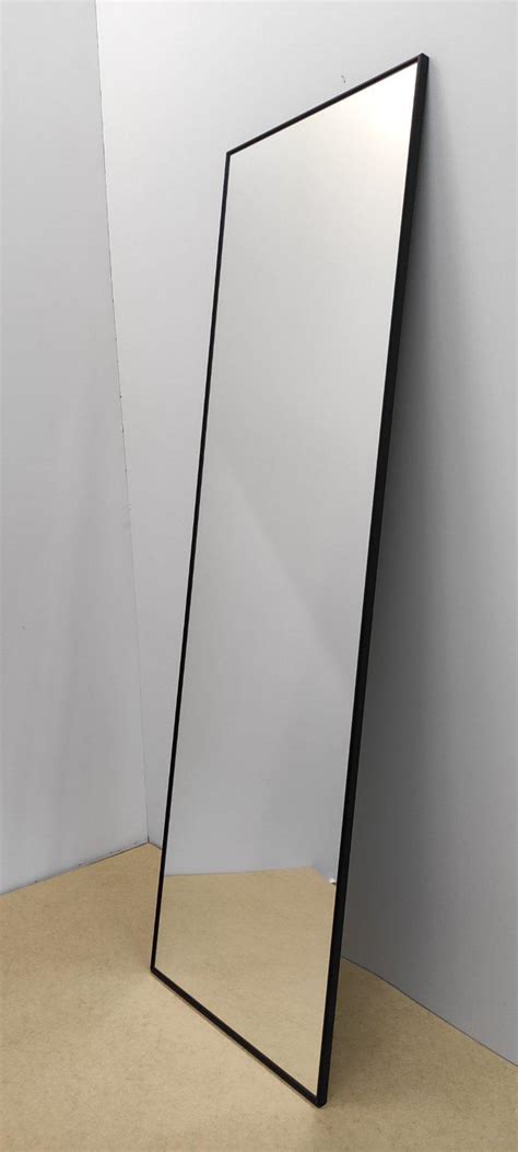 ᐉ Дзеркало підлогове в металевій рамі 200х70 см Чорний матовий ...