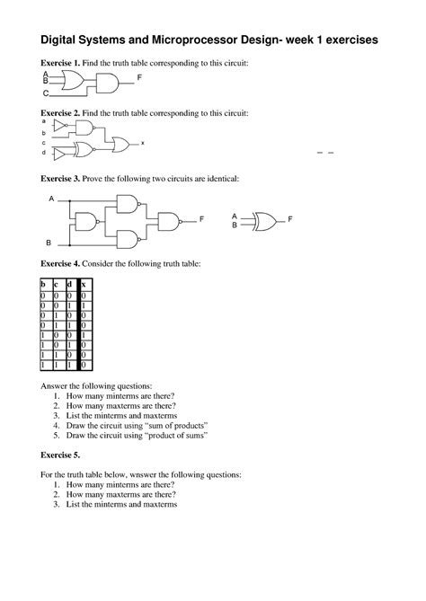 Coursework 1 Digital Systems And Microprocessor Design Week 1
