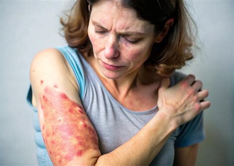 A Woman With A Skin Disorder Of Atopic Dermatitis Eczema On Elbow