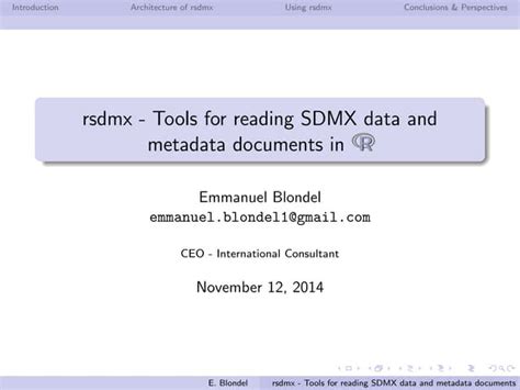 Rsdmx Tools For Reading Sdmx Data And Metadata In R Pdf