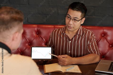 Trader Teaching Babe Man How To Read Stock Charts And Trading Patterns Stock Photo Adobe Stock