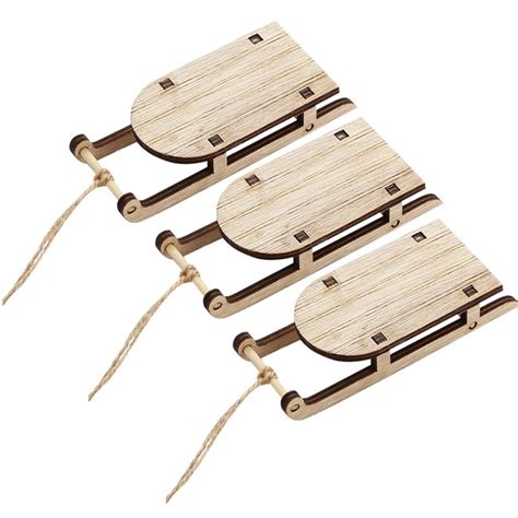 3pcs Christmas Tree Hanging Ornaments Mini Sleighs Vicedeal