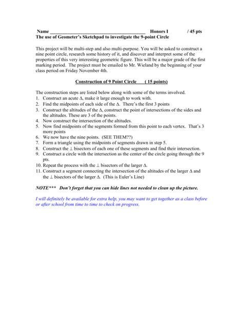 the use of geometer`s sketchpad to investigate the 9