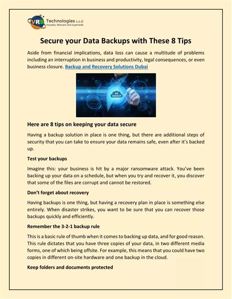 Ppt Secure Your Data Backups With These 8 Tips Powerpoint