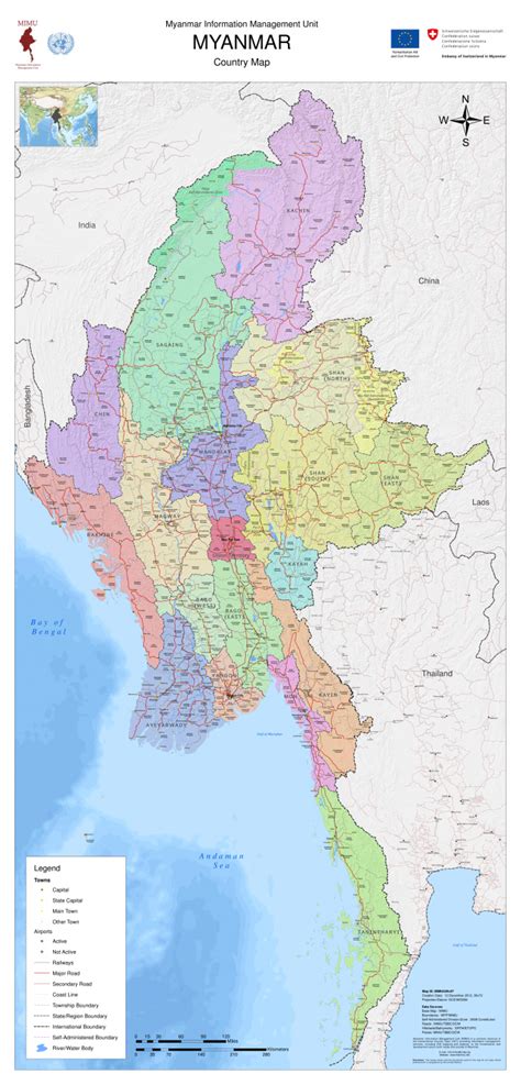 Myanmar Country Map As Of 12 Dec 2012 Myanmar Reliefweb