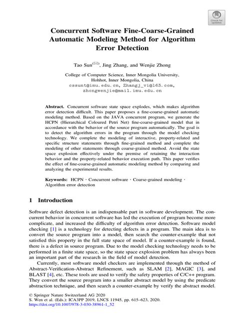 Concurrent Software Fine Coarse Grained Automatic Modeling Method For