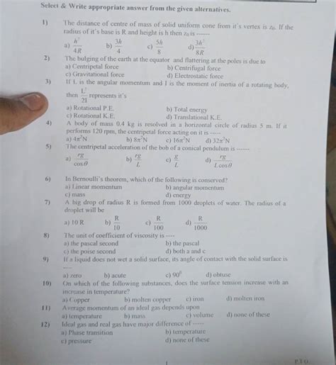 seleci and write appropriate answer from the given alternatives 1 the di