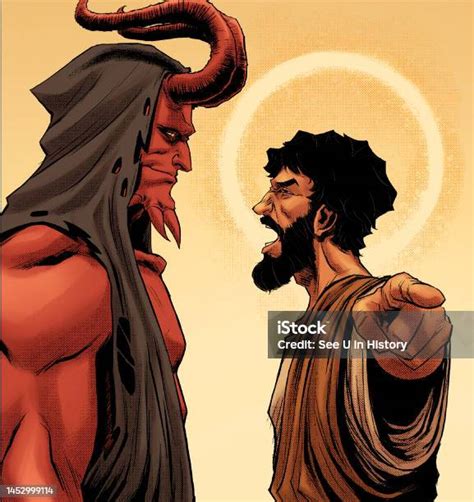 Jesus Gegen Satan Devil Influencing Man Satan And His Antichrist Son