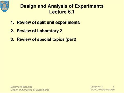 Ppt Design And Analysis Of Experiments Lecture 6 1 Powerpoint