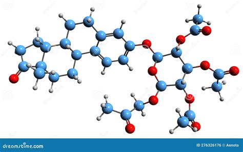 3d Image Of Estrone Tetraacetylglucoside Skeletal Formula Stock Illustration Illustration Of