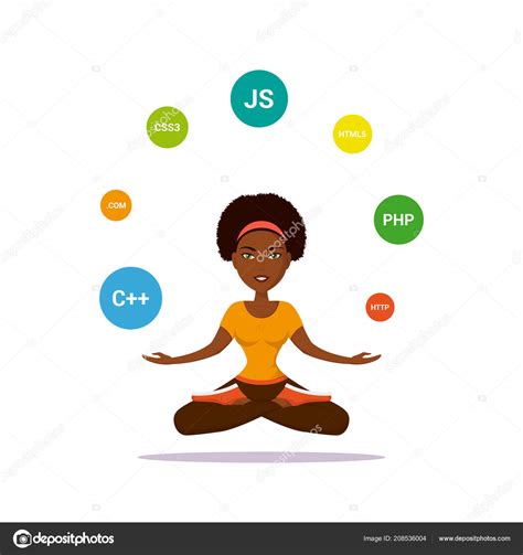 Programmer Girl Character Stock Vector By ©den The Grate 208536004