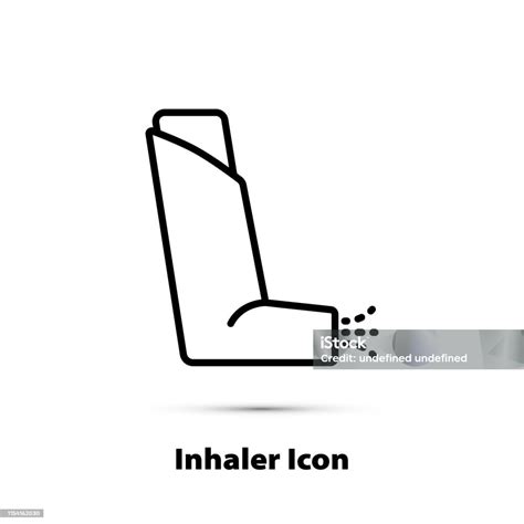 의료 포스터 흡입기 광고 천식 인포 그래픽 약국 로고 치료 배너에 대한 벡터 흡입기 아이콘 기침 완화 흡입 알레르기 환자를위한 호흡기 간단한 윤곽선과 평면 건강관리와 의술에
