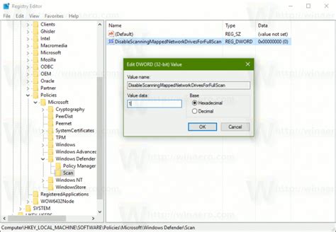 Enable Network Drive Scan With Windows Defender In Windows 10