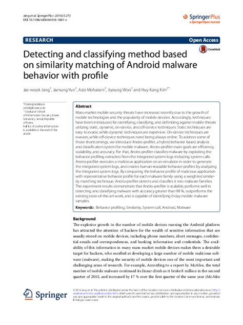 Pdf Detecting And Classifying Method Based On Similarity Matching Of