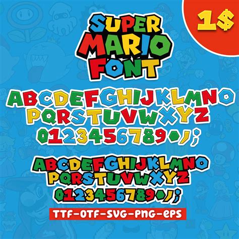 Mario Font Super Mario Bros Font Super Mario Font Svg Mario Svg Font