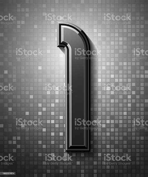 플레어 트렌디 한 응축 알파벳 산 세리프 픽셀 배경에 현대 Beveled 번호 1 모자이크 벡터 일러스트 10eps와 3d