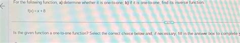 solved for the following function a ﻿determine whether it