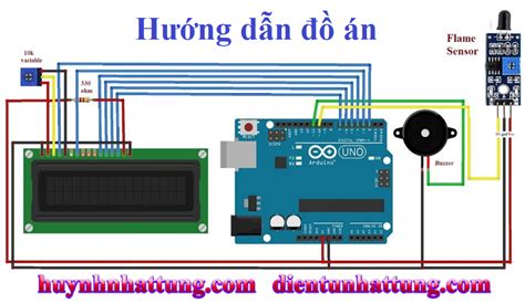 lửa giao tiếp arduino cảm biến flame buzzer lcd1602 arduino