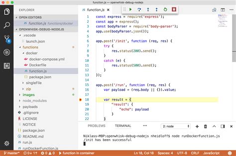 debugging apache openwhisk functions with vs code niklas heidloff