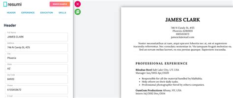 a resume builder built with react js hooks context api and router [second project] dev