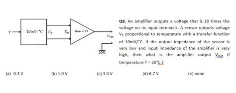 Q8 An Amplifier Outputs A Voltage That Is 10 Times The Voltage On Its