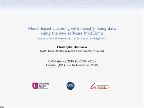 Ppt Model Based Clustering With Mixedmissing Data Using The New