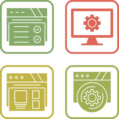 Web Browser And Monitor Screen Icon Vector Art At Vecteezy