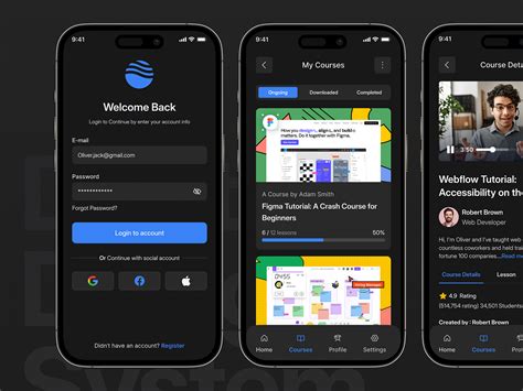 Lms Mobile App Design Dark By Md Shahadat Hussain For Droitlab On Dribbble