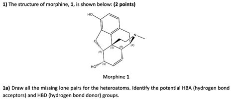 Solved 1 The Structure Of Morphine 1 Is Shown Below 2