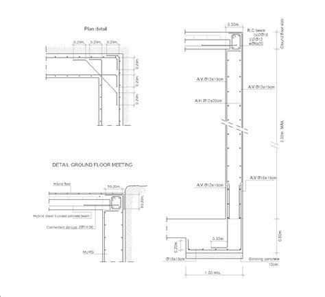 Muro De Contención Con Drenaje Francés Detalles En Autocad Document