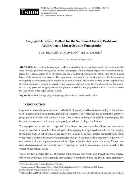 pdf conjugate gradient method for the solution of inverse problems