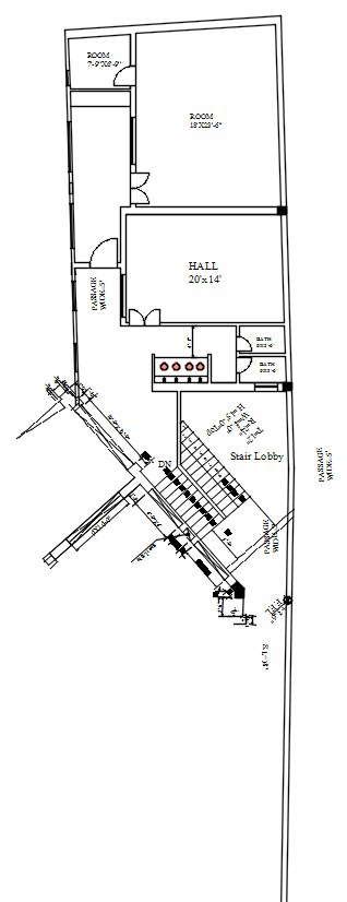 House Floor Plan Cross Section In Autocad 2d With Detail