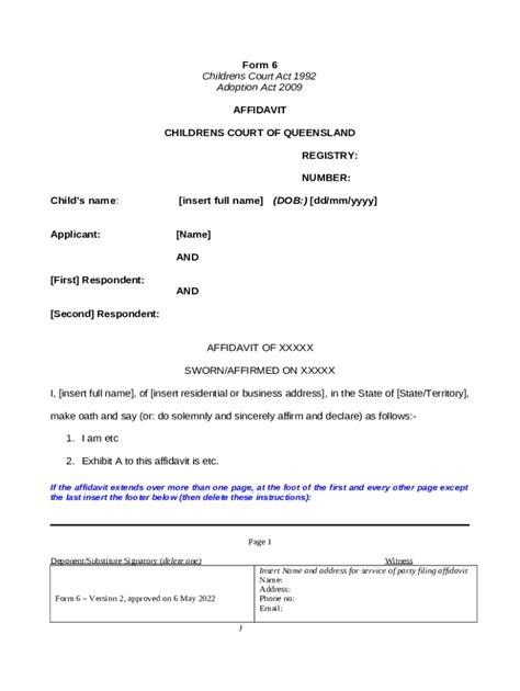Affidavit Adoption Act Affidavit Adoption Act Doc Template PdfFiller