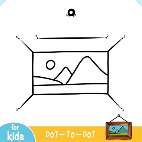 어린이를 위한 숫자 게임 교육 게임 풍경이 있는 그림 프리미엄 벡터