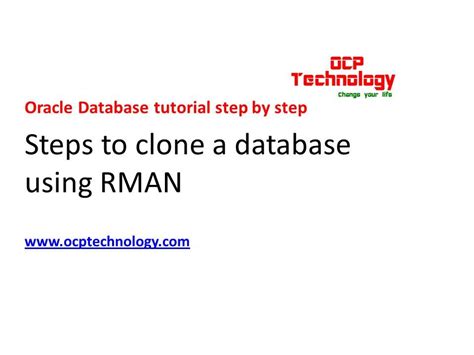 Steps To Clone A Database Using Rman Oracle 12c 100 Working Youtube