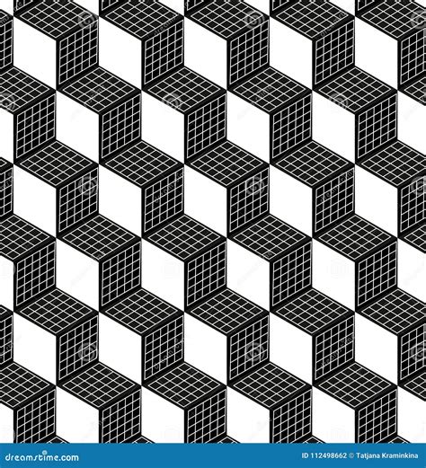 Seamless 3d Cube Pattern Abstract Futuristic Wrapping Paper Background