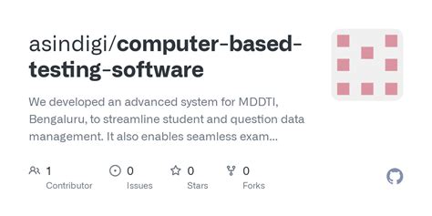Github Asindigi Computer Based Testing Software We Developed An Advanced System For Mddti