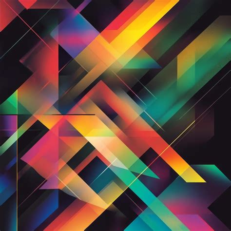 Abstract Geometric Pattern With Vibrant Colors And Overlapping Shapes Premium Ai Generated Image
