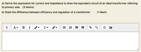 Solved A Derive The Expression For Current And Impedance To Draw The Equivalent Circuit Of An