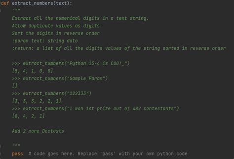 Solved 1 Complete The Extract Numbers Function According Chegg